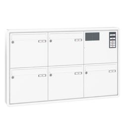 Renz RS2000 Aufputzbriefkastenanlage mit Sprechsieb 5-fach RAL9016