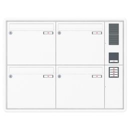 Renz RS3000 Unterputz Briefkastenanlage 4-fach mit Sprechsieb RAL9016