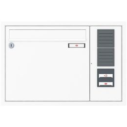 Renz Eckrahmen Unterputz Briefkastenanlage mit Sprechsieb rechts RAL9016
