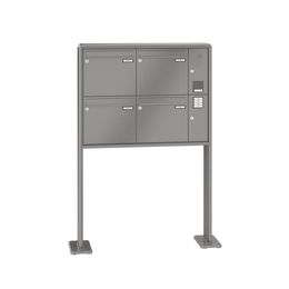 Renz RS2000 freistehende Briefkastenanlage mit Sprechanlage 4-fach RAL7016