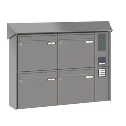 Renz Prisma Aufputzbriefkastenanlage mit Sprechsieb 4-fach RAL7016