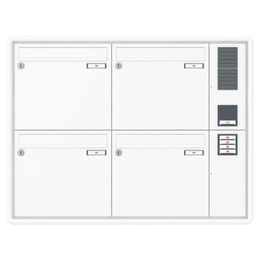 Renz RS3000 Unterputz Briefkastenanlage 4-fach mit Sprechsieb RAL9016