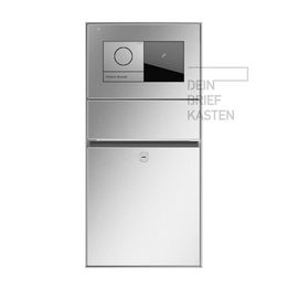 Renz Plan Unterputz Briefkasten 2x Gira 106 in V4A Edelstahl Anzeigemodul, Sprachmodul mit Klingel und Gravur mit Audio-Steuerger&Atilde;&curren;t + Gravur