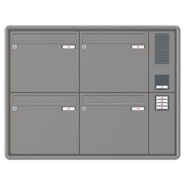 Renz RS3000 Unterputz Briefkastenanlage 4-fach mit Sprechsieb RAL9007