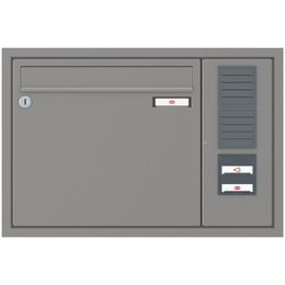 Renz Eckrahmen Unterputz Briefkastenanlage mit Sprechsieb rechts RAL9007