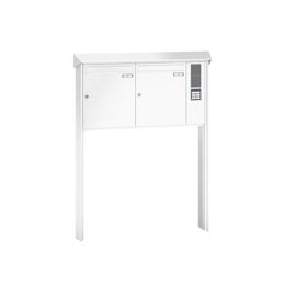 Renz Prisma freistehende Briefkastenanlage mit Sprechanlage 2-fach RAL9016