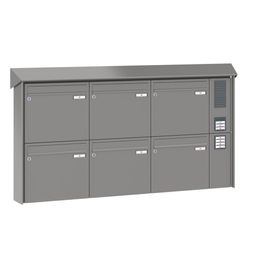 Renz Prisma Aufputzbriefkastenanlage mit Sprechsieb 6-fach RAL7016