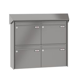 Renz Prisma Aufputzbriefkastenanlage 4-fach RAL7016