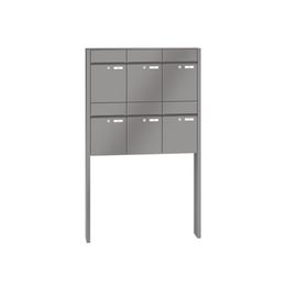 Renz Plan freistehende Briefkastenanlage 6-fach RAL9007