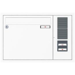Renz Eckrahmen Unterputz Briefkastenanlage mit Sprechsieb rechts RAL9016