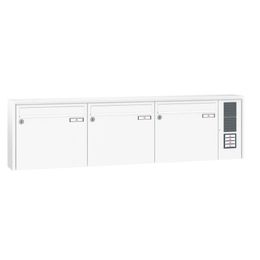 Renz Quadra Aufputzbriefkastenanlage mit Sprechsieb 3-fach RAL9016