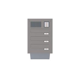 3er Renz Mauerdurchwurf Briefkastenanlage mit Sprechsieb (T: 26,5-41 cm) RAL9007