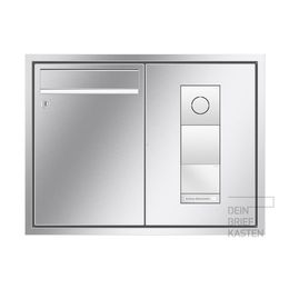 Renz Eckrahmen Unterputz Briefkasten 3x Gira 106 in V4A Edelstahl Sprachmodul, Klingelmodul 1 Ruftaste beleuchtet, Blindmodul mit Audio-Steuerger&auml;t