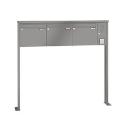 Renz Tetro freistehende Briefkastenanlage mit Sprechanlage 3-fach RAL9007