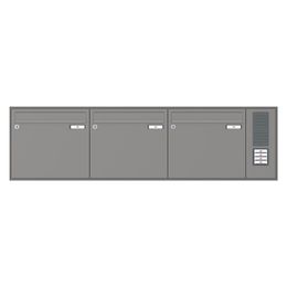 Renz Schattenfuge Unterputz Briefkastenanlage 3-fach mit Sprechsieb RAL9007