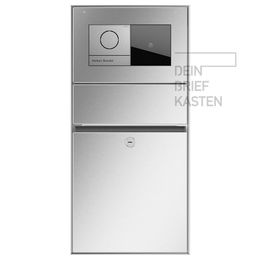 Renz Plan Unterputz Briefkasten 2x Gira 106 in V4A Edelstahl Sprachmodul mit Klingel und Gravur, Kameramodul + Gravur