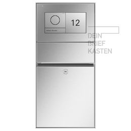 Renz Plan Unterputz Briefkasten 2x Gira 106 in V4A Edelstahl Sprachmodul mit Klingel und Gravur, Infomodul mit Gravur mit Audio-Steuerger&auml;t