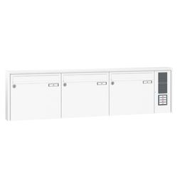 Renz Quadra Aufputzbriefkastenanlage mit Sprechsieb 3-fach RAL9016