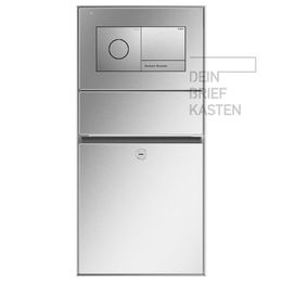 Renz Plan Unterputz Briefkasten 2x Gira 106 in V4A Edelstahl Sprachmodul, Klingelmodul V4A mit Gravur mit Audio-Steuerger&Atilde;&curren;t + Gravur