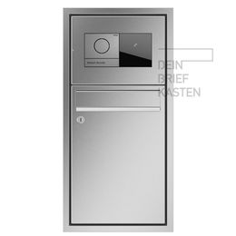 Renz Eckrahmen Unterputz Briefkasten 2x Gira 106 in V4A Edelstahl Sprachmodul mit Klingel und Gravur, Anzeigemodul mit Audio-Steuerger&Atilde;&curren;t