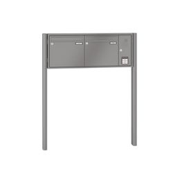 Renz Quadra freistehende Briefkastenanlage mit Sprechanlage 2-fach RAL9007