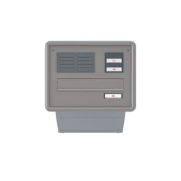 Renz Mauerdurchwurf Briefkasten mit Sprechsieb T: 26,5 - 41 cm mit Alu-Profilrahmen RAL9007