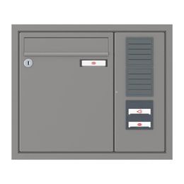 Renz Eckrahmen Unterputz Briefkastenanlage mit Sprechsieb rechts RAL9007
