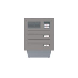 2er Renz Mauerdurchwurf Briefkastenanlage mit Sprechsieb (T: 26,5-41 cm) RAL9007