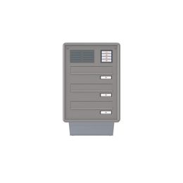 3er Renz Mauerdurchwurf Briefkastenanlage mit Sprechsieb (T: 26,5-41 cm) mit Alu-Profilrahmen RAL7016