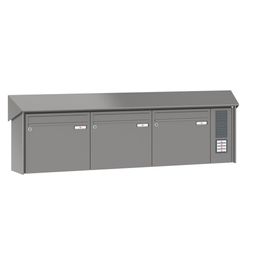 Renz Prisma Aufputzbriefkastenanlage mit Sprechsieb 3-fach RAL9007