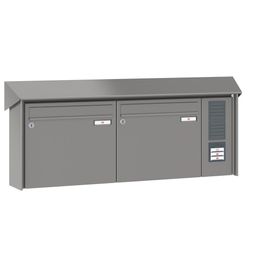 Renz Prisma Aufputzbriefkastenanlage mit Sprechsieb 2-fach RAL7016