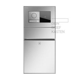 Renz Plan Unterputz Briefkasten 2x Gira 106 in V4A Edelstahl Sprachmodul mit 1 RT Kunststoff beleuchtet, Kameramodul Video-Steuerger&auml;t, Video-Station