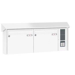 Renz Prisma Aufputzbriefkastenanlage mit Sprechsieb 2-fach RAL9016