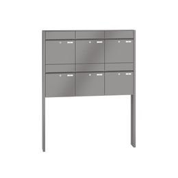 Renz Plan freistehende Briefkastenanlage 6-fach RAL9016
