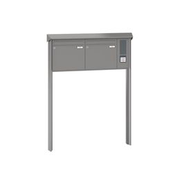 Renz Prisma freistehende Briefkastenanlage mit Sprechanlage 2-fach RAL9007