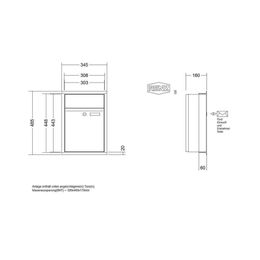 Renz Plan Unterputz Briefkastenanlage RAL9007