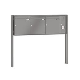 Renz Quadra freistehende Briefkastenanlage mit Sprechanlage 3-fach RAL7016