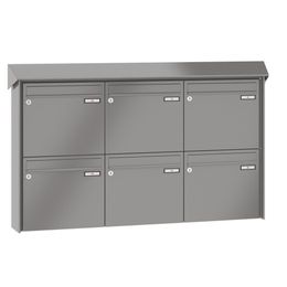 Renz Prisma Aufputzbriefkastenanlage 6-fach RAL9007