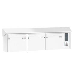Renz Prisma Aufputzbriefkastenanlage mit Sprechsieb 3-fach RAL9016