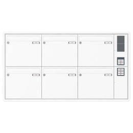 Renz RS3000 Unterputz Briefkastenanlage 6-fach mit Sprechsieb RAL9016