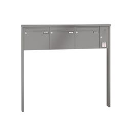 Renz Tetro freistehende Briefkastenanlage mit Sprechanlage 3-fach RAL9016