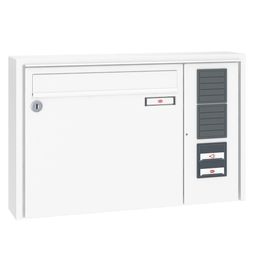 Renz Quadra Aufputzbriefkastenanlage mit Sprechsieb RAL9016