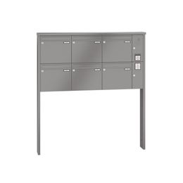 Renz Tetro freistehende Briefkastenanlage mit Sprechanlage 6-fach RAL7016