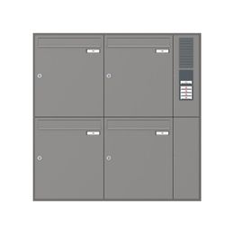 Renz Schattenfuge Unterputz Briefkastenanlage 4-fach mit Sprechsieb RAL9007