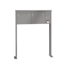 Renz Tetro freistehende Briefkastenanlage mit Sprechanlage 2-fach RAL7016