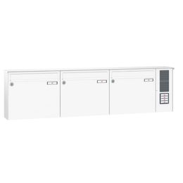 Renz Basic B Briefkastenanlage Aufputz mit Sprechsieb 3-fach RAL9016