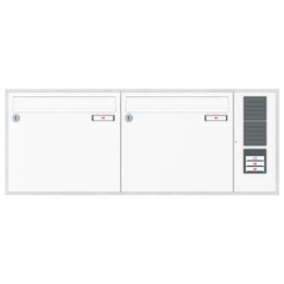 Renz Schattenfuge Unterputz Briefkastenanlage 2-fach mit Sprechsieb RAL9016
