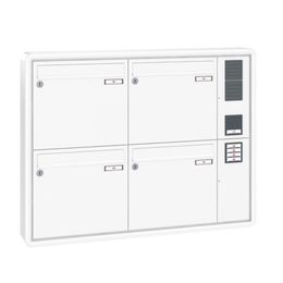 Renz RS2000 Aufputzbriefkastenanlage mit Sprechsieb 4-fach RAL9016