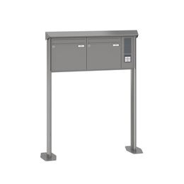 Renz Prisma freistehende Briefkastenanlage mit Sprechanlage 2-fach RAL9007