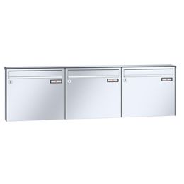 Renz Basic B Briefkastenanlage Aufputz in V4A Edelstahl 3-fach